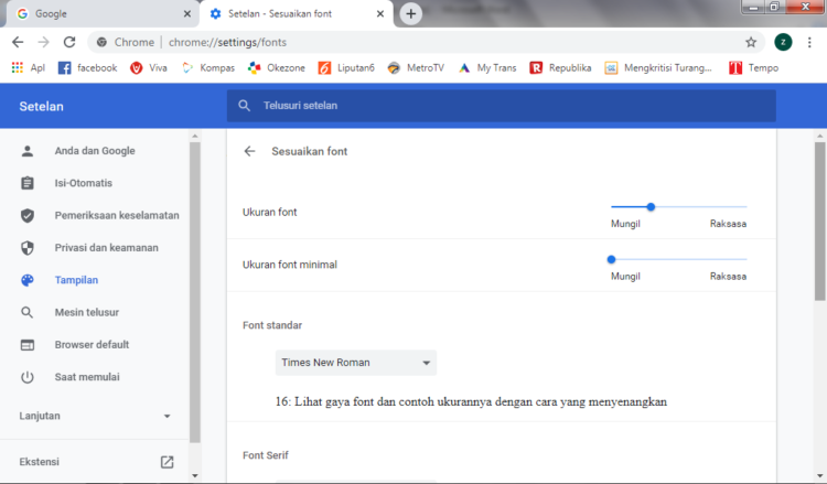 Cara Memperbesar Ukuran Teks Di Google Chrome